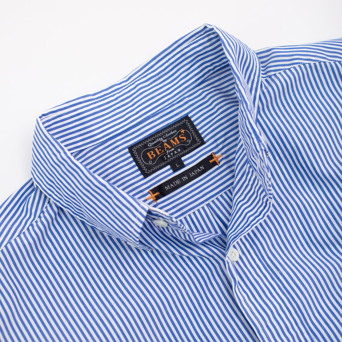 Beams+ London Stripe Poplin Shirt - Blue - The Great Divide