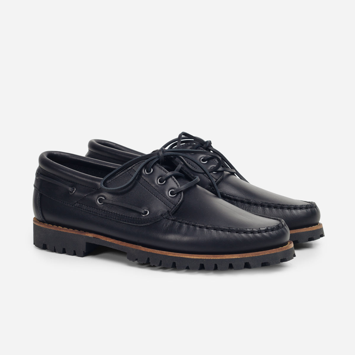 Arrow Moccasin Company Marblehead Lug Boat Shoe - Ciclone Black - The ...