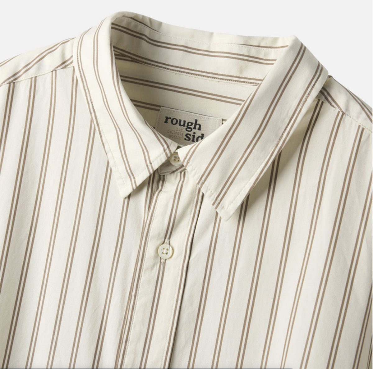 Rough Side Primary Shirt - Beige Pin Stripe - The Great Divide