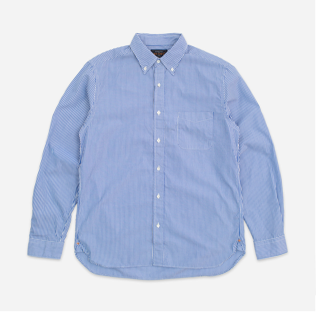 Beams+ London Stripe Poplin Shirt - Blue - The Great Divide