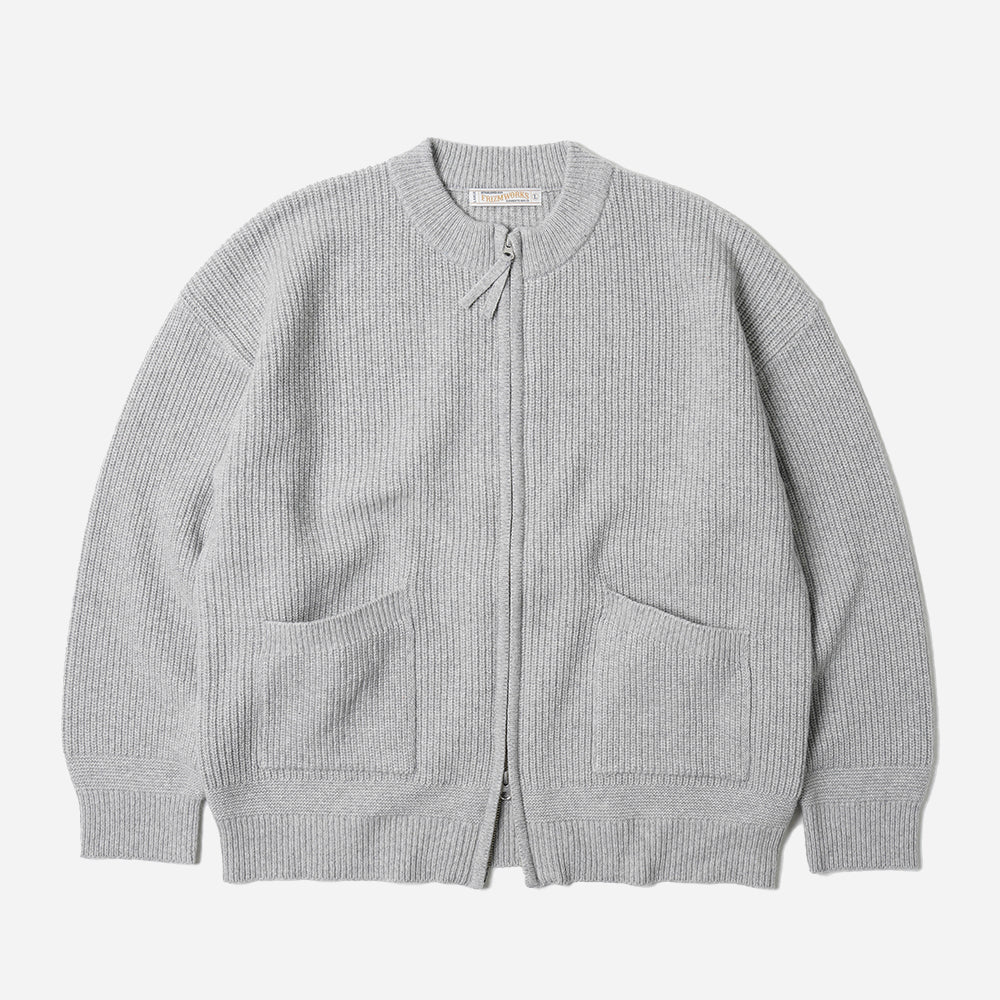Frizmworks Wool Deck Zip Up Track Top - Light Grey- The Great Divide