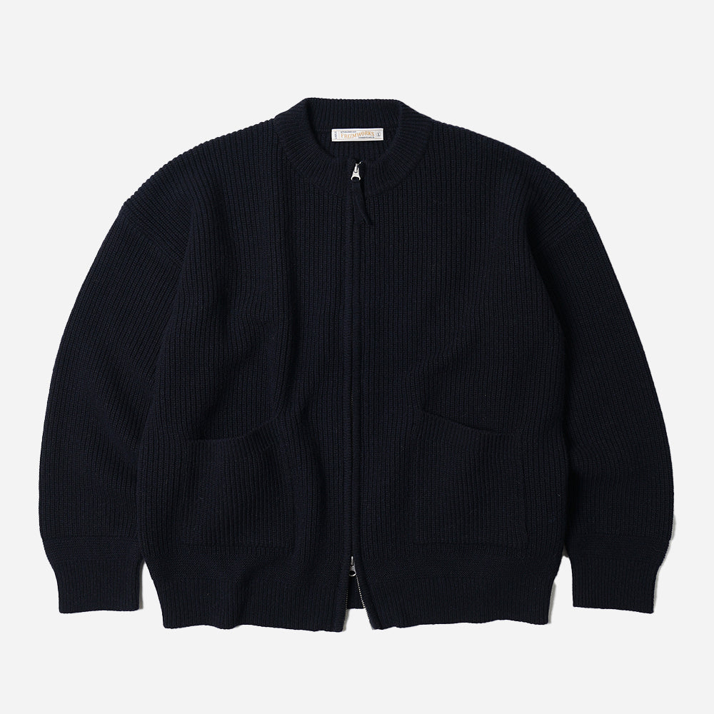 Frizmworks Wool Deck Zip Up Cardigan - Navy- The Great Divide